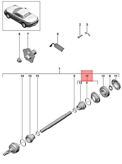 Genuine PORSCHE 718 Boxster Cayman 982 Bellows 982501135B for sale ...