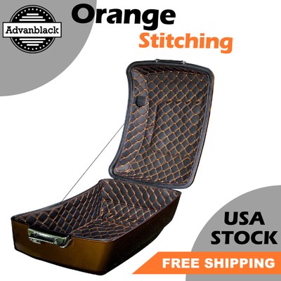 Orange Stitch Tour Pak Liner For Advanblack Razor/ Harley OEM Chopped ...