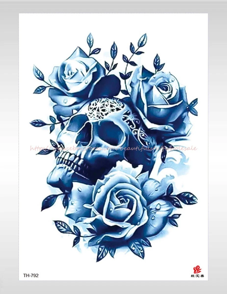 Sugar Skull And Roses Tattoo For Men