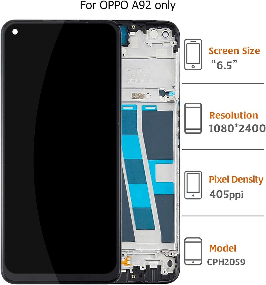 For Oppo A92/A52 CPH2059 LCD Display Touch Digitizer Replacement ...