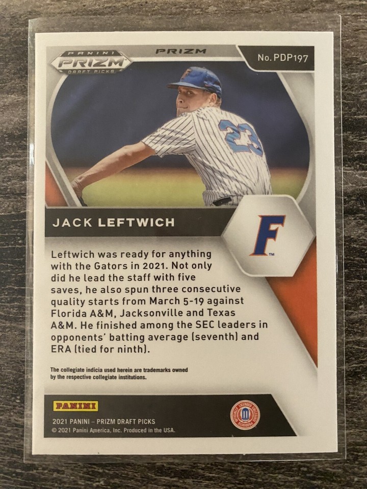 2021 Panini Prizm Draft Picks Prizm Pink Velocity Jack Leftwich #PDP197 ...