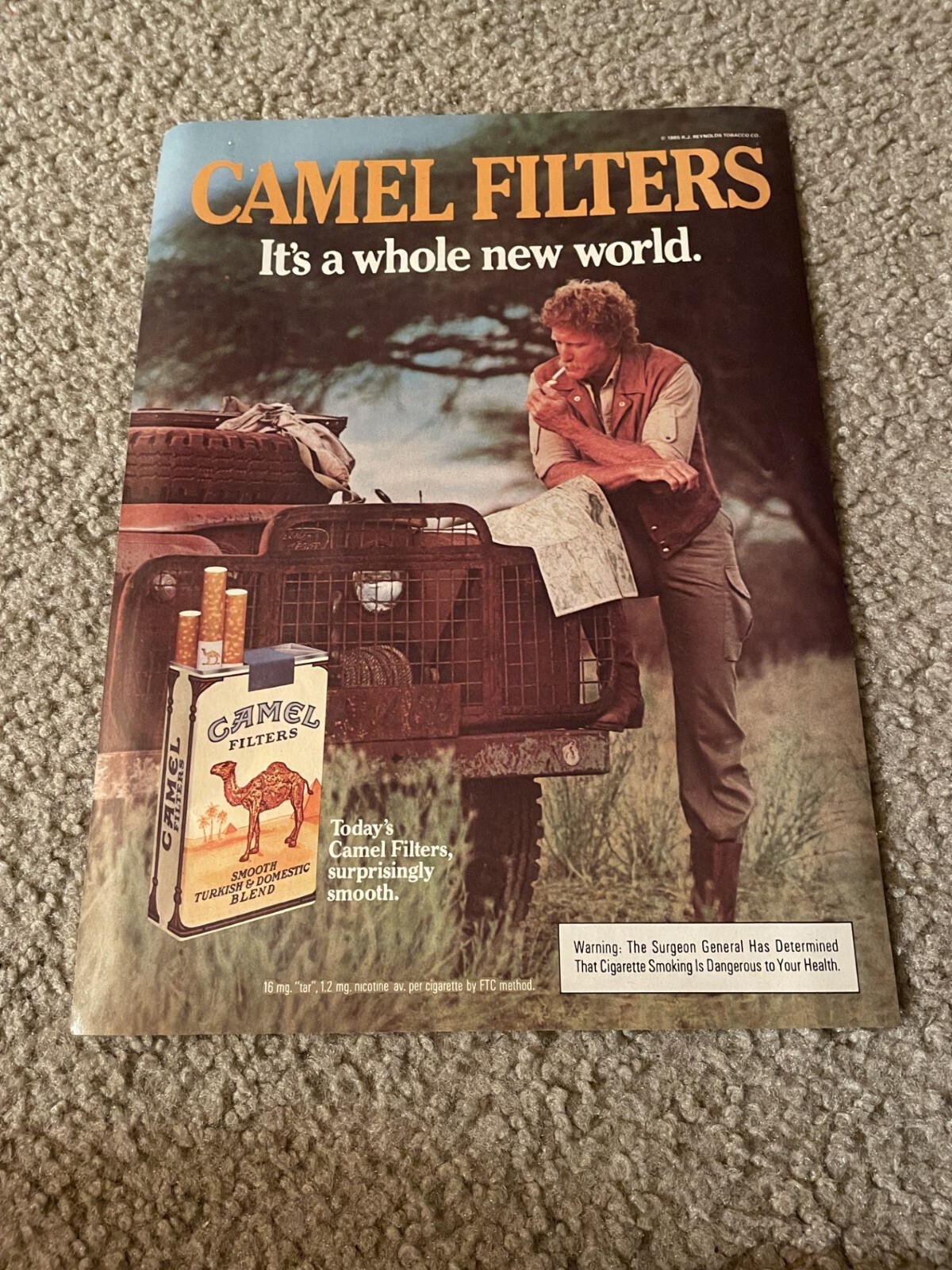 Vintage 1985 CAMEL FILTERS CIGARETTES PACK Print Ad 1980s CAMEL MAN ...