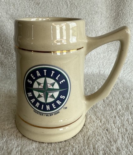 Seattle Mariners Beer Stein Mug, Gold Band, 12 Oz, Logo, Vintage, 2000 ...