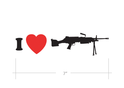 I LOVE MY M249 DieCut Decal Sticker M 249 M-249 Saw Gun | eBay