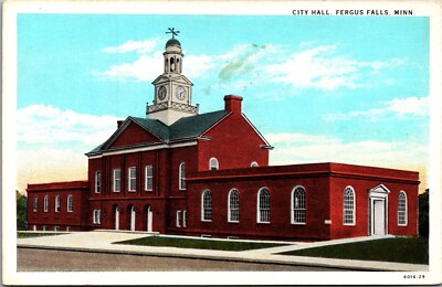 City Hall Fergus Falls Minnesota VTG WB Postcard A9 | eBay