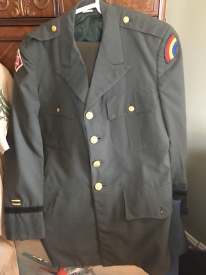 U.S. ARMY uniform coat 42R with 18th engineer 42d infantry patches and ...
