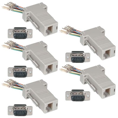 5 Pcs DB9 9-Pin RS232 Male to RJ11 RJ12 6P6C Telephone Phone Line ...