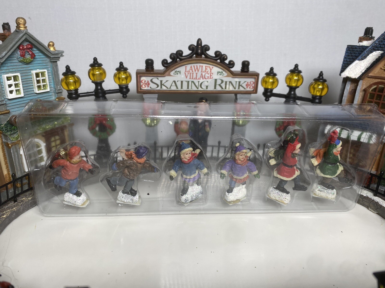 Lemax - Carole Towne Lawley Village Skating Rink -Excellent -Christmas ...