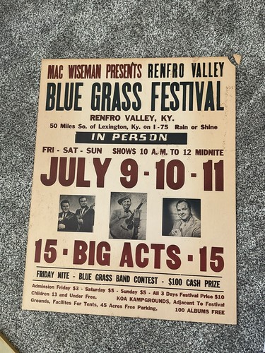 Original LESTER FLATT, Osborne Brothers, Renfro Valley Bluegrass ...