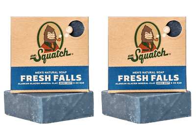 2 Pack Dr. Squatch Fresh Falls Natural Bar Soap for Men Zero Grit Body ...