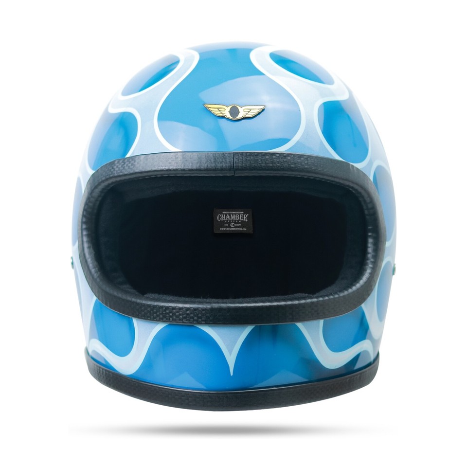 NEW ! FULL FACE VINTAGE CUSTOM HELMET ATLAS FLAME BOBBER CHOPPER ...