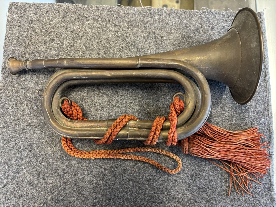 Imperial Japanese Army (IJA) Signal Bugle "ICHIKI" with Red Tassel Cord ...