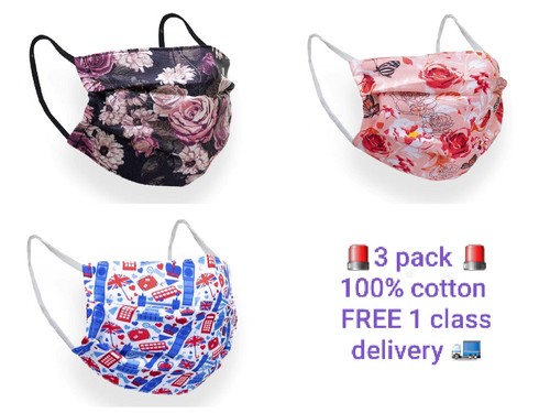Face mask, 3 PACK, Reusable, TOP Quality, FREE same day DISPATCH, Made ...