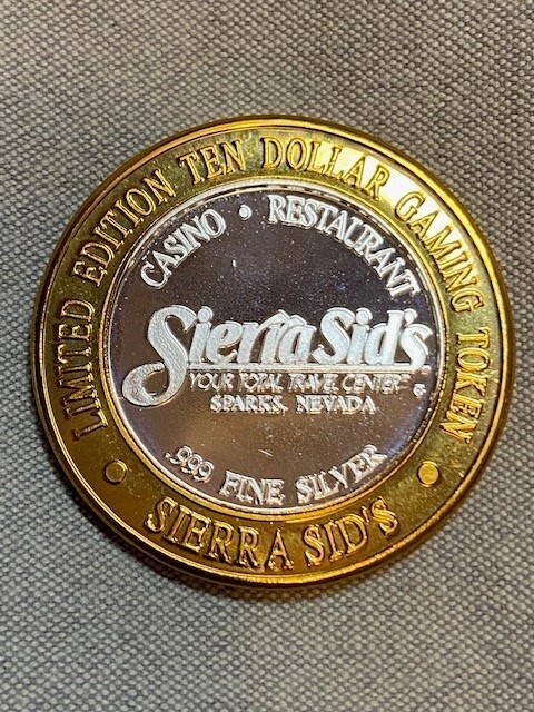 Sierra Sid's, Sparks, NV, $10 Silver Strike .999 Fine Gaming Token 1997 ...