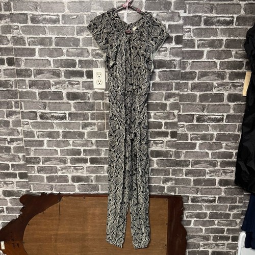 Anthropologie Zadia Jumpsuit Cream Black Paisley Bohemian jogger tie ...