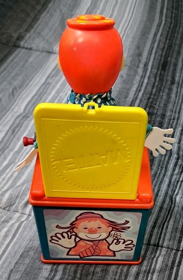 Vintage 1976 Mattel Jack in the Music Box Pop Up Clown Toy Works USA ...