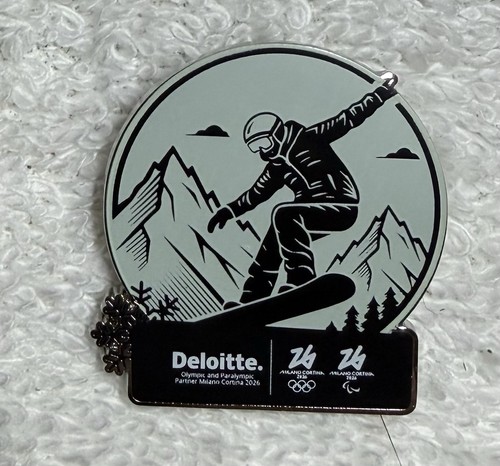 Milan Cortina 2026 Deloitte Snowboarding Silhouette Sponsor Olympic Pin ...