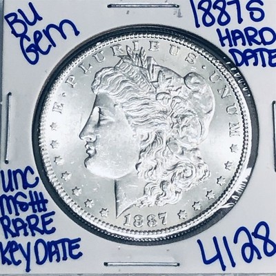 1887 S BU UNCIRCULATED MORGAN SILVER DOLLAR AUTHENTIC U.S.MINT KEY DATE ...