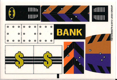 LEGO 6864 - Batman - Batmobile and the Two-Face Chase - STICKER SHEET ...