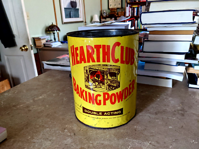 Hearth Club Baking Powder 10 lb. Yellow Tin 1950-60's Terre Haute ...