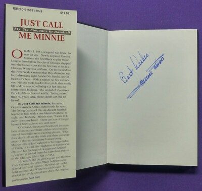 MINNIE MINOSO - SIGNED / AUTOGRAPHED - JUST CALL ME MINNIE - HARDCOVER ...