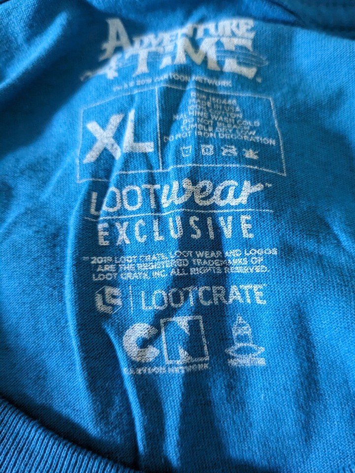 Adventure Time T-Shirt XL Aqua Blue – New, Made in USA, Cartoon Network ...