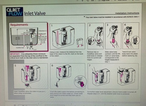 CAROMA QUIET FLOW BOTTOM INLET VALVE 687042 | eBay Australia