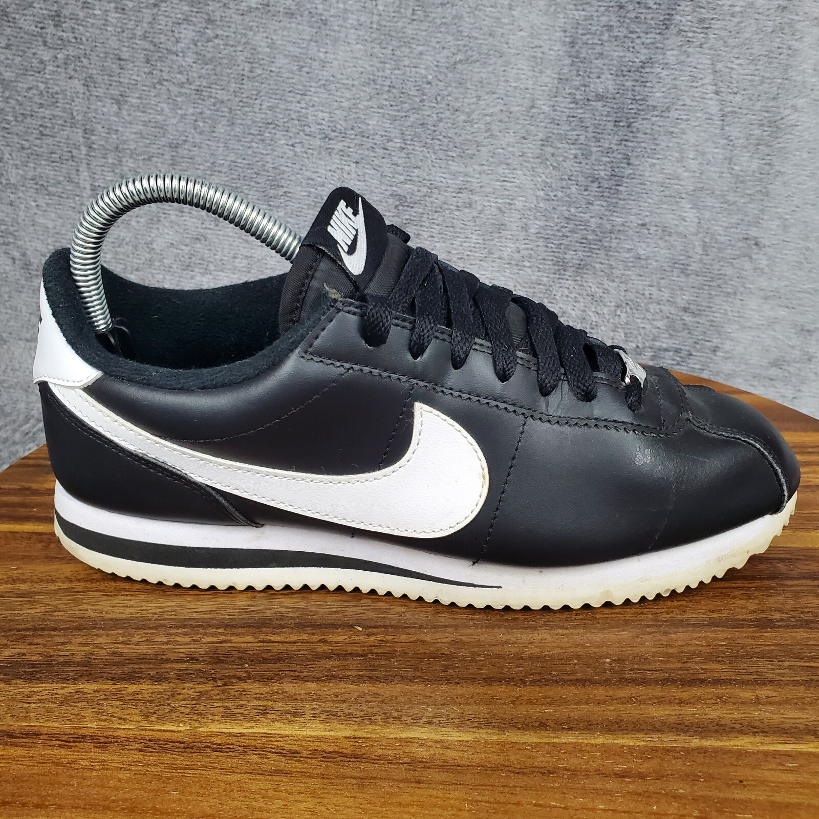 Nike Cortez Shoes Men's 7 Black White Basic Leather L… - Gem