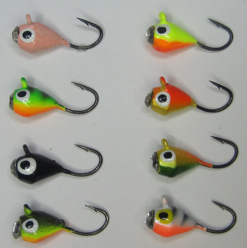 5 Diamond Tip Ice fishing Jigs Size 12 choose from 8 great colors | eBay