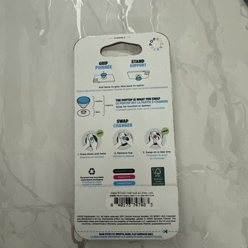 PopSockets PopGrip Swap Top Phone Grip Stand- Pansy Raid Blue Floral ...