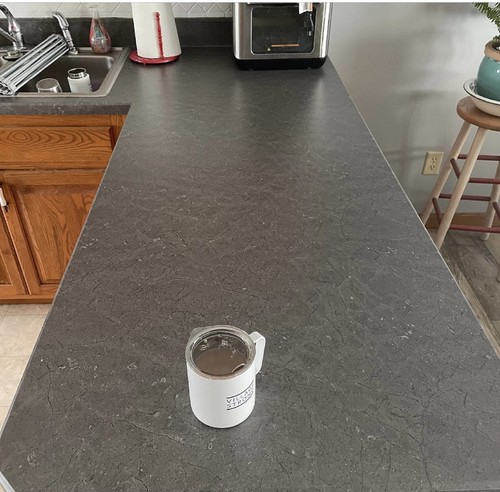 Peel & Stick Kitchen Countertop Overlay Wrap Self Adhesive Gray Black ...