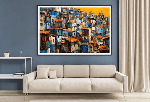 Favela City Urban Town Abstract Print Premium Poster High Quality ...