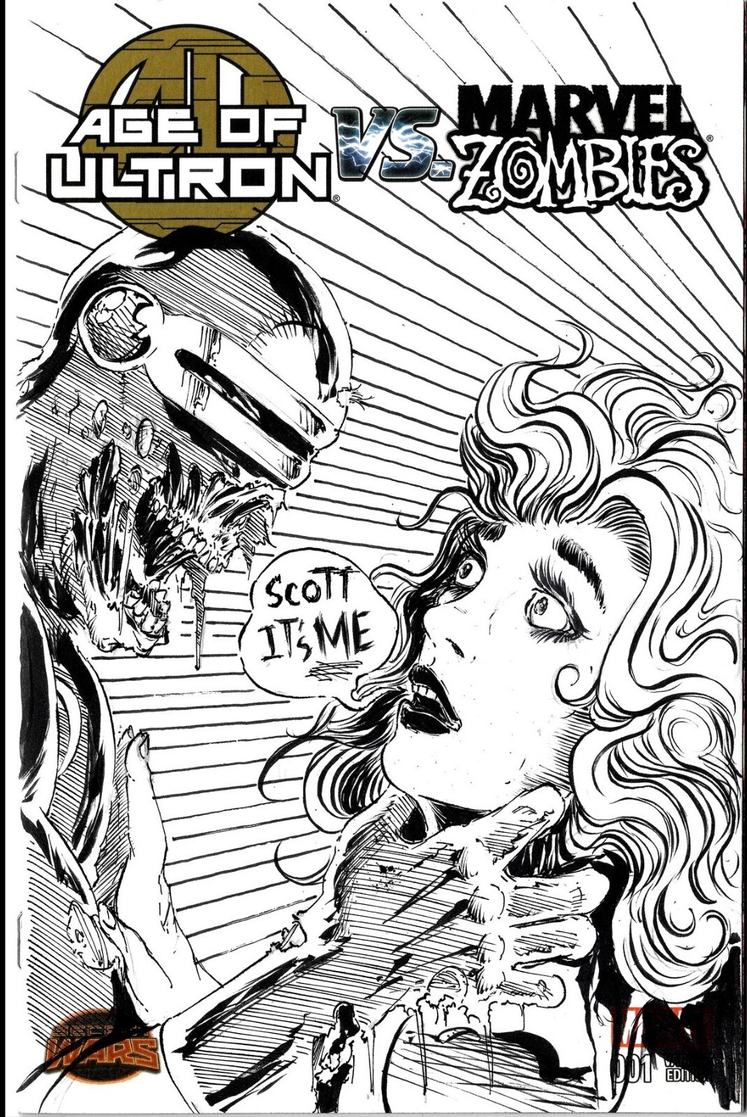 Age of Ultron vs Marvel Zombies #1 Sketch Cover Variant w Original ...