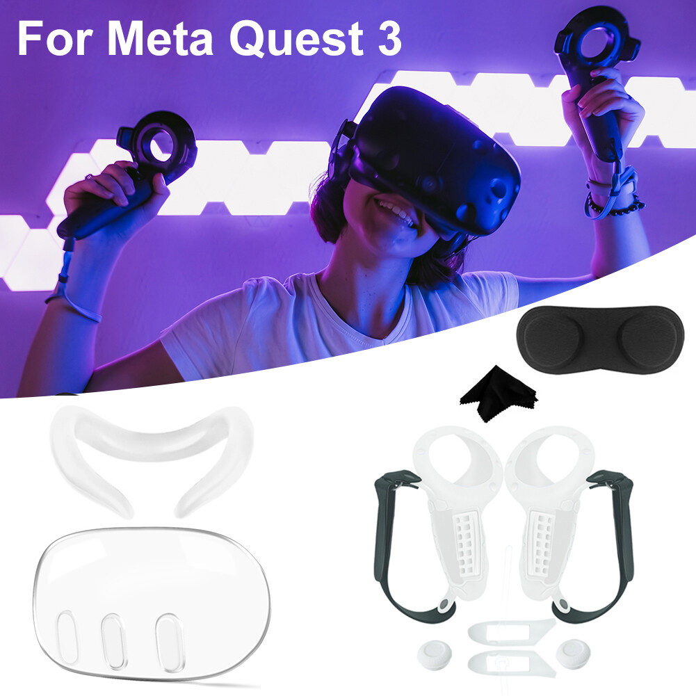 10 in 1 Cover Clear PC VR Shell Cover Controller Cover for Meta Quest 3 ...