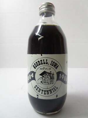 Vintage Coca-Cola Bottle Stubby Custom Printed Goodell Iowa Centennial ...