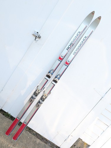 Vintage Rossignol SM GS Race Skis Silver Red Blue 203 cm w/ Salonon ...