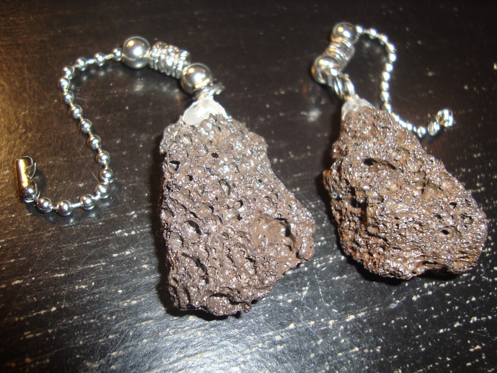 Pair of Lava Stone Ceiling Fan Pull Chains – Genuine Icelandic Volcanic ...