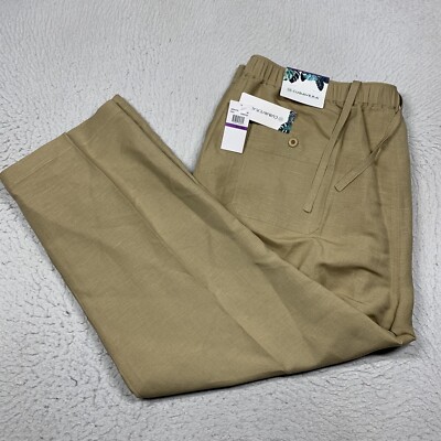 Cubavera Casual Pants Mens 2XL XXL Beige Cornstalk Drawstring Elastic ...