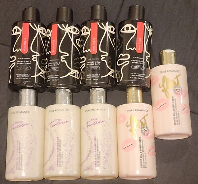 Pure Romance Lot- 9 Skinny Dips- Shower Gel- Bubble Bath- new and ...