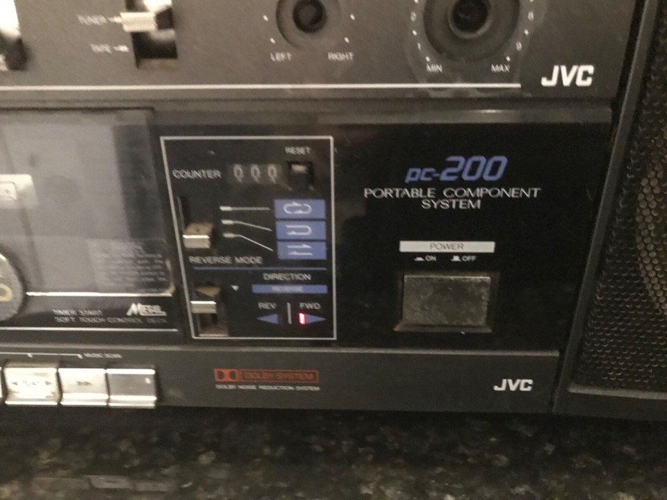 Rare 1980's Vintage JVC PC-200C Ghetto Blaster Boombox AM/FM Cassette ...
