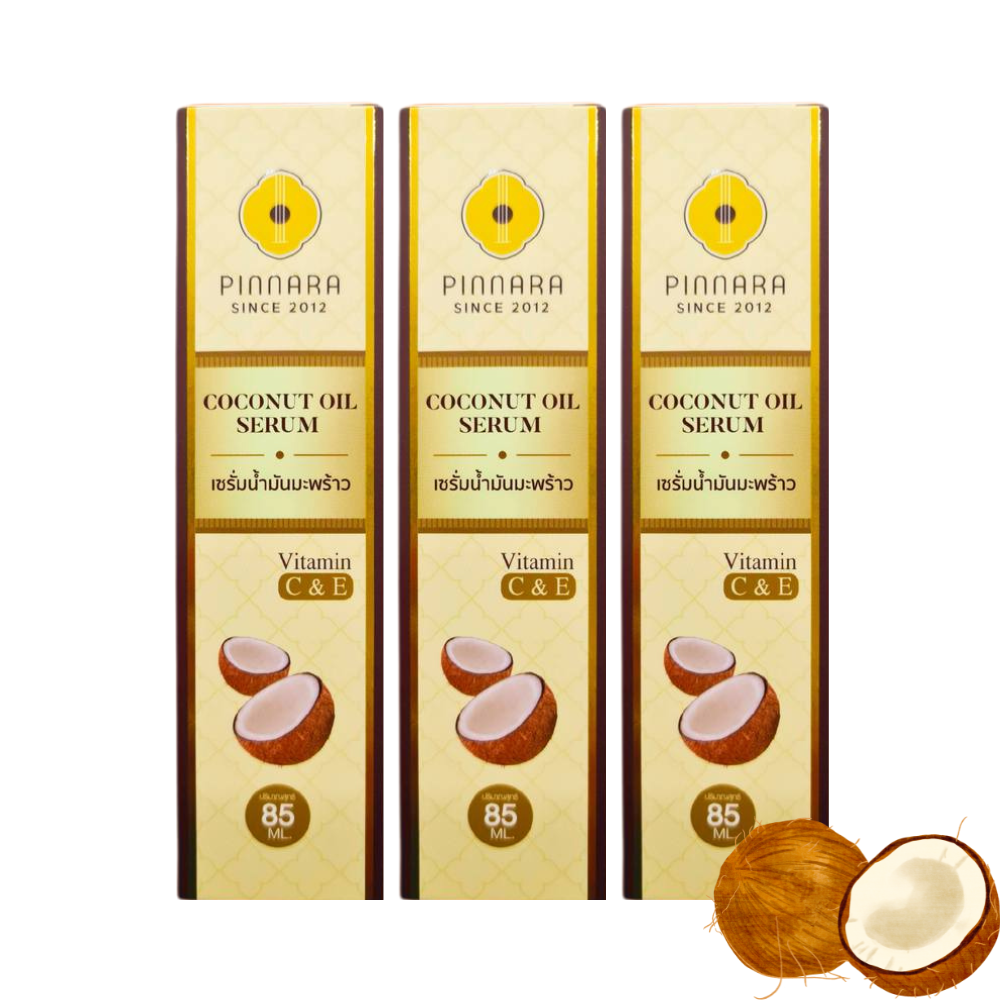3 x PINNARA Coconut Oil Serum Nourishe Face Body Hair C&E Natural ...