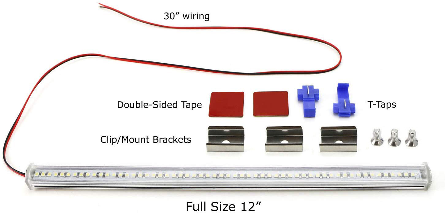 12" 57-SMD LED License Plate Frame Mount Backup Reverse Light Bar Kit ...
