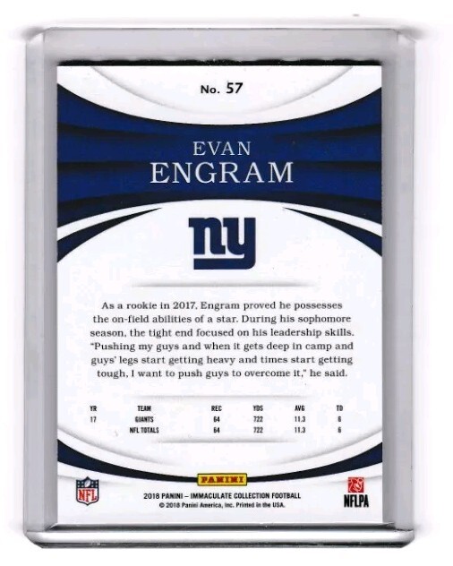 2018 Panini Immaculate Collection Green Evan Engram 57 07/14 | eBay