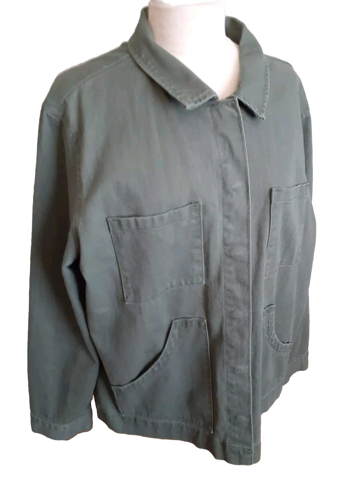 UNIVERSAL THREAD Olive Green Utility Shacket Jacket Snap Front Denim XL ...
