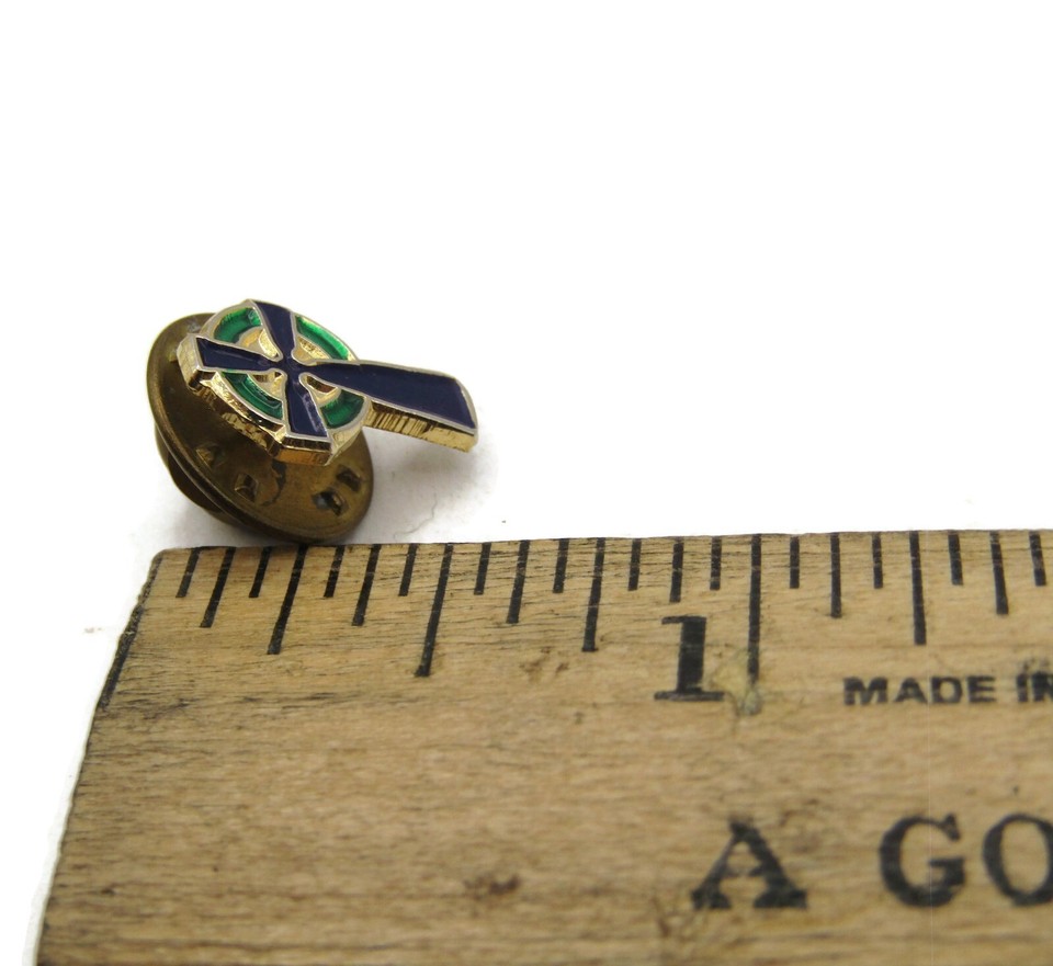 Blue Cross Green Halo Pin Small Design | eBay