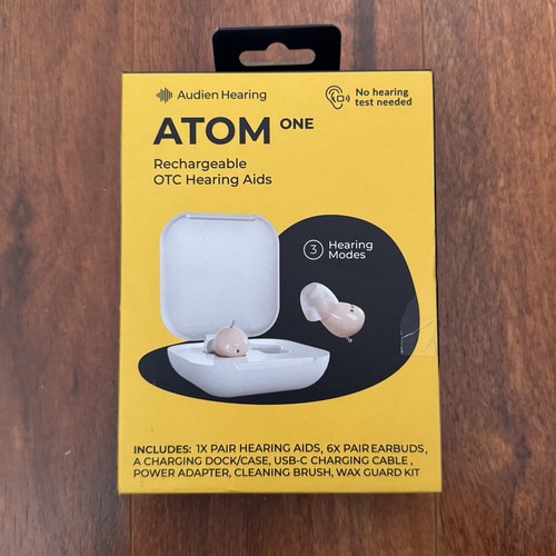 Audien Atom One Rechargeable OTC Hearing Aids - Free Shipping - READ ...