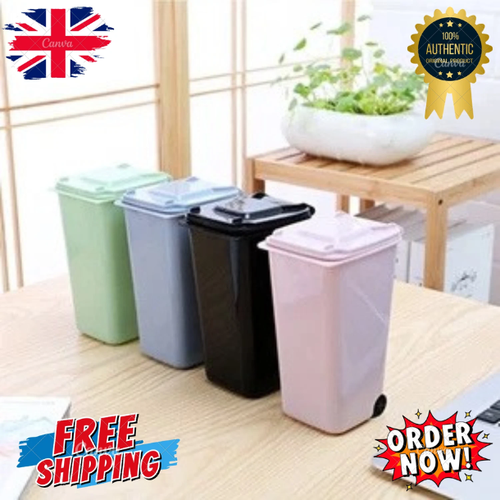 Cover Desk Dustbin Desktop Bin Mini Trash Can Garbage Storage Box Pen ...