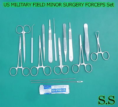 56 PC US MILITARY FIELD MINOR SURGERY SURGICAL INSTRUMENTS FORCEPS SET ...