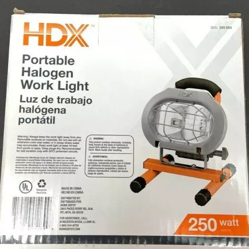 HDX 250-watt Halogen Portable Work Light SKU 265 669 for sale online | eBay