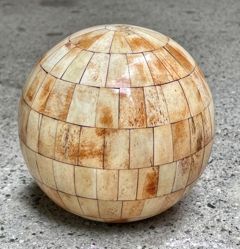 Heavy Vintage Antique inlaid Bone Bovine carpet ball 4.5”d | eBay